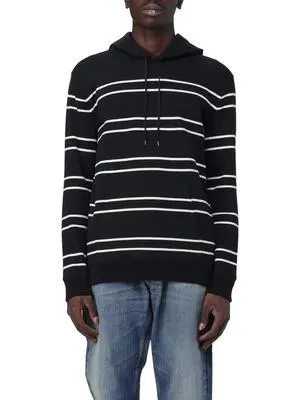 Saint Laurent Striped Cotton Sweatshirt - Black