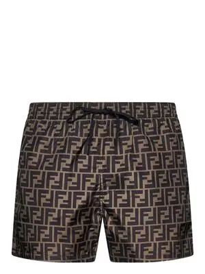 Fendi Brown Nylon Shorts - Multicolor