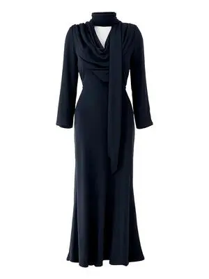 ROTATE BY BIRGER CHRISTENSEN Long Draped Dress - Blue