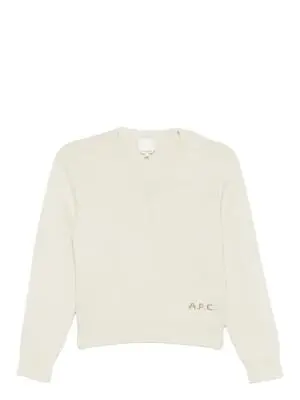 A.p.c. Wool Ribbed Knit Pullover - Cream