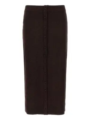 Victoria Beckham Midi Skirt - Brown