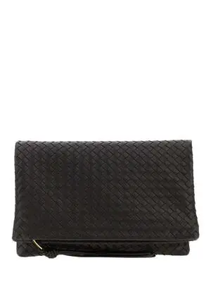 Bottega Veneta BOTTEGA VENETA Giornale Woven Leather Clutch Multicolor