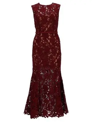 SELF-PORTRAIT Floral Lace Midi Dress - Multicolor