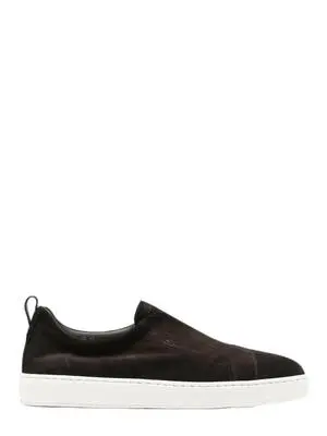Santoni Santoni Suede Trainers Brown