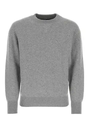Prada Melange Grey Stretch Cashmere Blend Sweater - Gray