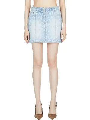Versace Denim Jacquard Mini Skirt - Blue