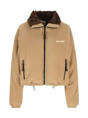Miu Miu MIU MIU Fleece Down Jacket Multicolor