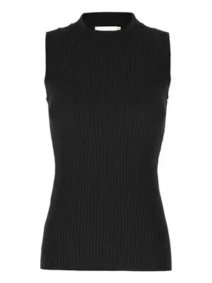 Sportmax SPORTMAX Sleeveless Mock Neck Ribbed Knit Top Multicolor