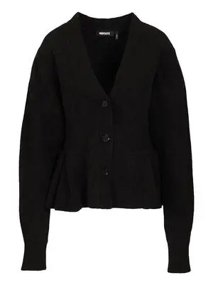 ROTATE BY BIRGER CHRISTENSEN Peplum Cardigan - Black