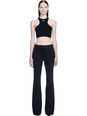 Off-White Off Stamp Ribbed Top - Black