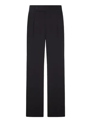 Giorgio Armani Double-pleat Pure Virgin Wool Trousers - Black