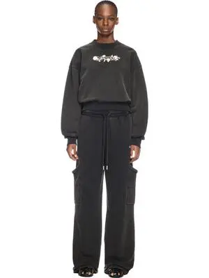 Off-White Bookish Rose Cotton Sweatshirt - Black
