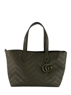 Gucci Chevron Calfskin Shoulder Bag - Green