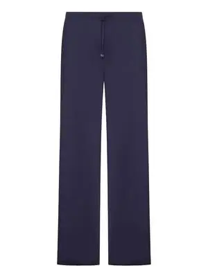 Loewe Lightweight Textured Cotton Poplin Blend Trousers - Blue