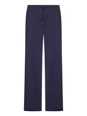 Loewe Lightweight Textured Cotton Poplin Blend Trousers - Blue