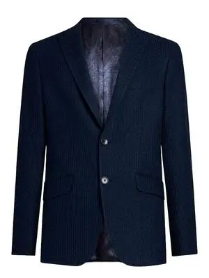 Etro Textured Cotton Jersey Jacket - Blue