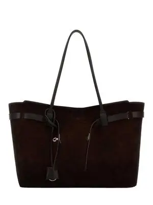 Balenciaga Suede Large Bel Air Shopping Bag - Brown