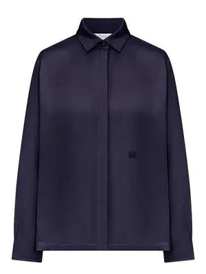 Max Mara Silk Crêpe De Chine Shirt - Blue