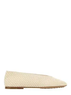 Bottega Veneta Ivory Leather Rosa Ballerinas - White