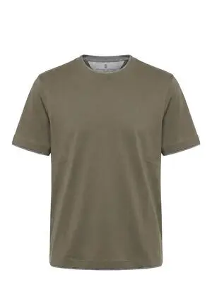 Brunello Cucinelli T-shirt With Faux-layering - Multicolor