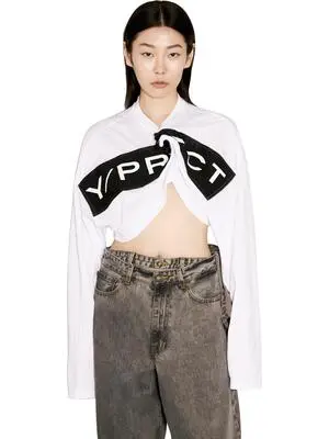 Y/project Scrunched Logo Print T-shirt - White