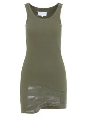MAISON MARGIELA Ribbed Cotton Mini Dress - Green