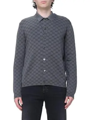 Gucci Gg Jacquard Wool-blend V-neck Cardigan - Gray