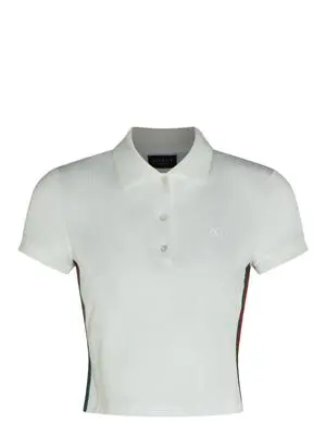 Gucci Gucci Women Web Detail Cotton Polo Shirt Multicolor