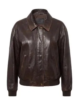 Prada Leather Bomber Jacket - Multicolor