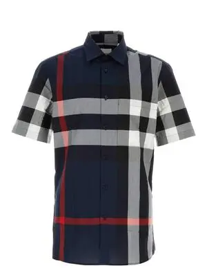 Burberry Burberry Men Embroidered Poplin Shirt Multicolor