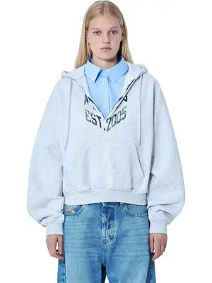 Alexander Wang ALEXANDER WANG Layered Hooded Sweatshirt Gray