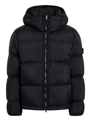 Stone Island Ripstop Nylon Zip-up Down Jacket - Black