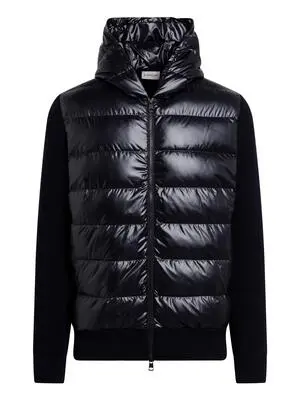 Moncler Padded Wool Zip-up Hoodie - Blue