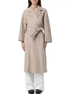 Max Mara Ludmilla Long Cashmere Belted Robe Coat - Cream