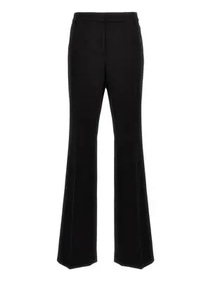 Moschino Crepe Wide Leg Pants - Black