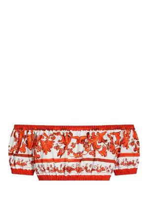 Dolce & Gabbana Maiolica Print Cotton Top - Multicolor