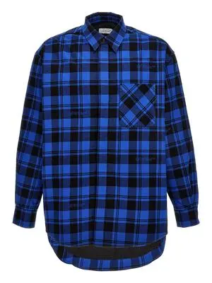 Off-White Check Flannel' Overshirt - Blue