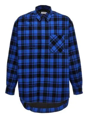 Off-White Check Flannel' Overshirt - Blue