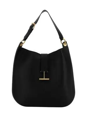 TOM FORD Leather Shoulder Bag - Black