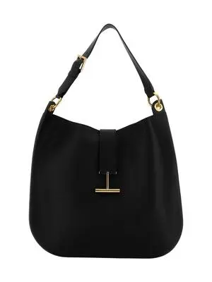 TOM FORD Leather Shoulder Bag - Black
