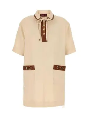 Gucci Sand Linen Mini Dress - Brown