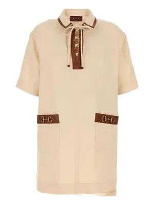 Gucci Linen Mini Dress - Brown
