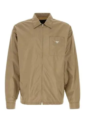 Prada Prada Men Re-Nylon Shirt With Zip Prada Gray