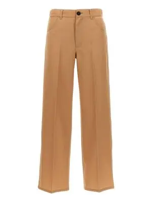 JIL SANDER Wool Gabardine Pants - Cream