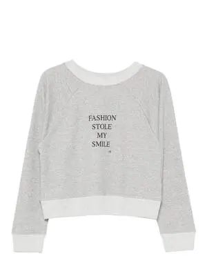 Victoria Beckham Slogan Print Crew Neck Sweatshirt - Black