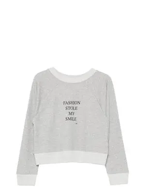 Victoria Beckham Slogan Print Crew Neck Sweatshirt - Black