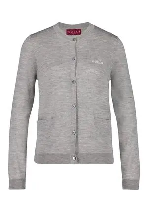 Gucci Cashmere And Silk Long Sleeve Crew-neck Cardigan - Multicolor