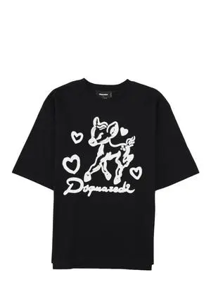 Dsquared2 T-shirt Con Stampa E Logo - Black