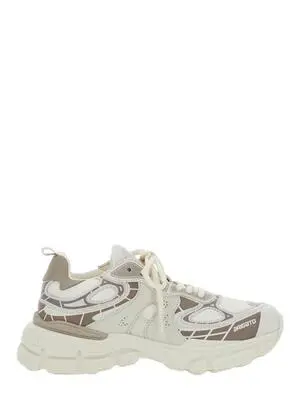 Axel Arigato Sphere Trip Running' Beige Sneakers With Chunky Sole And Logo On Tongue In Leather And Fabric Blend - Multicolor