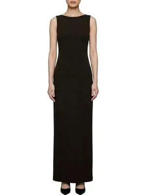 Gucci Crepe Long Dress - Brown